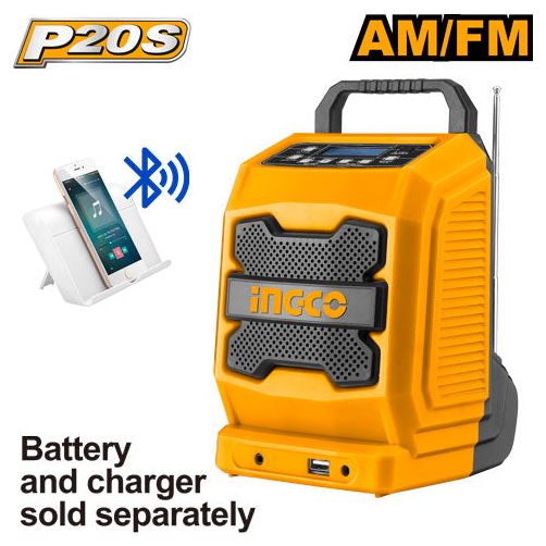 Radio Inalambrico Ionlitio 20V Con Puerto Usb Bluetooth Frecuencia Am ...